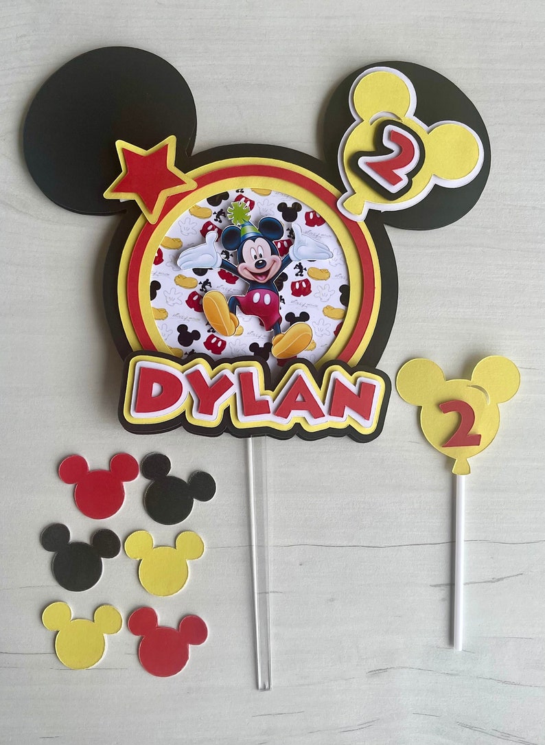 Cake Topper Mickey Mouse Personalizado - Etsy