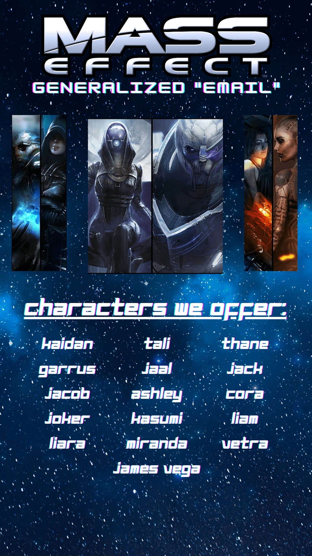 Generalized Digital "email" Mass Effect Comfort Character Letters - Etsy