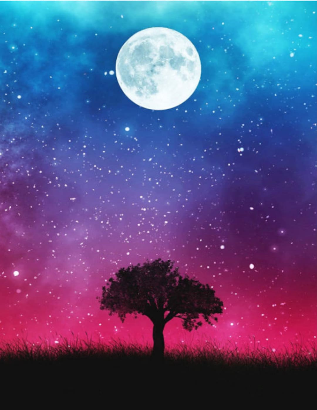 Full Moon Diamond Painting finished Product - Etsy