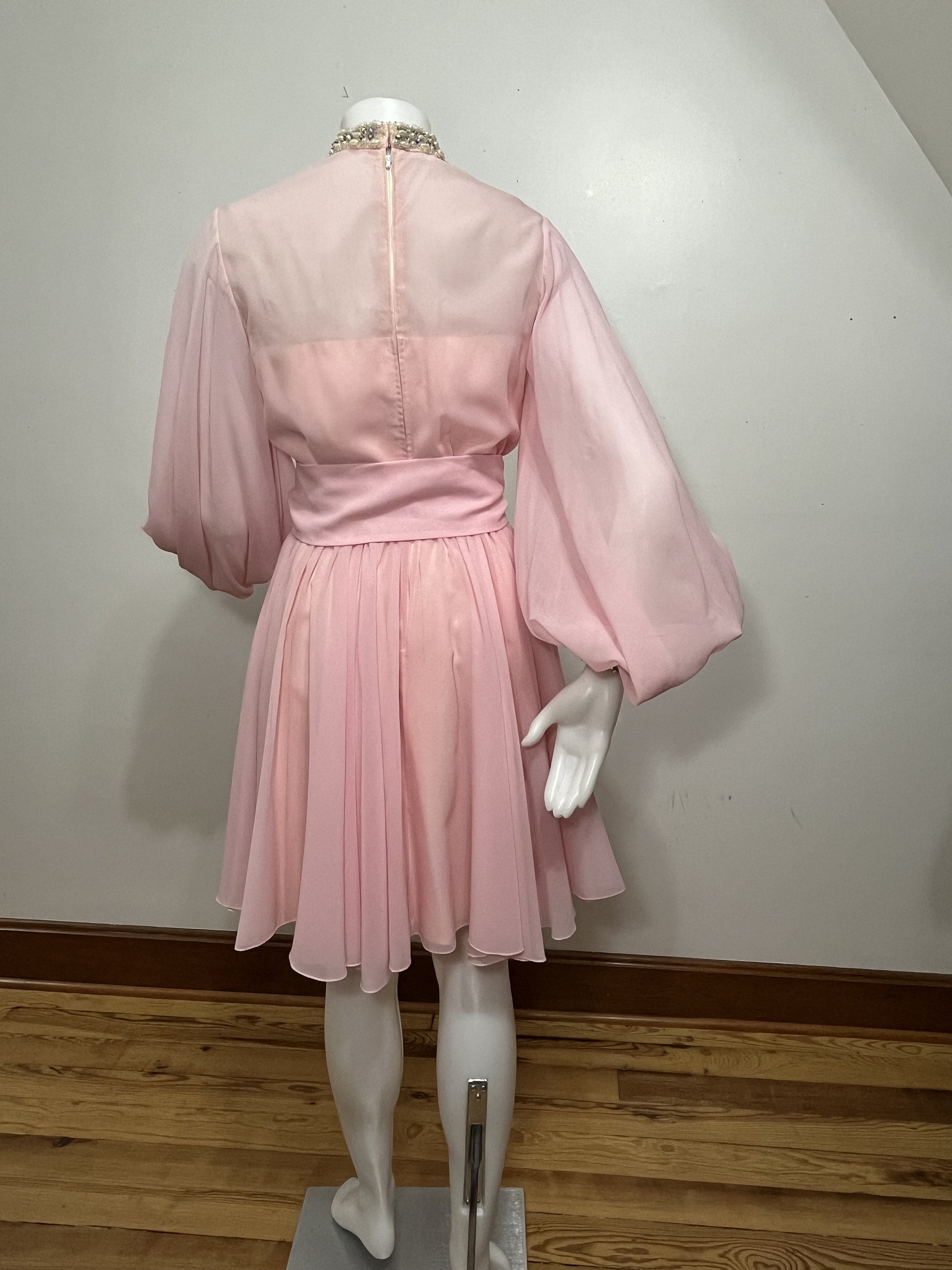 Brian Kelly by Roy Gaynor 1960's Pink Chiffon Party Dress With ...