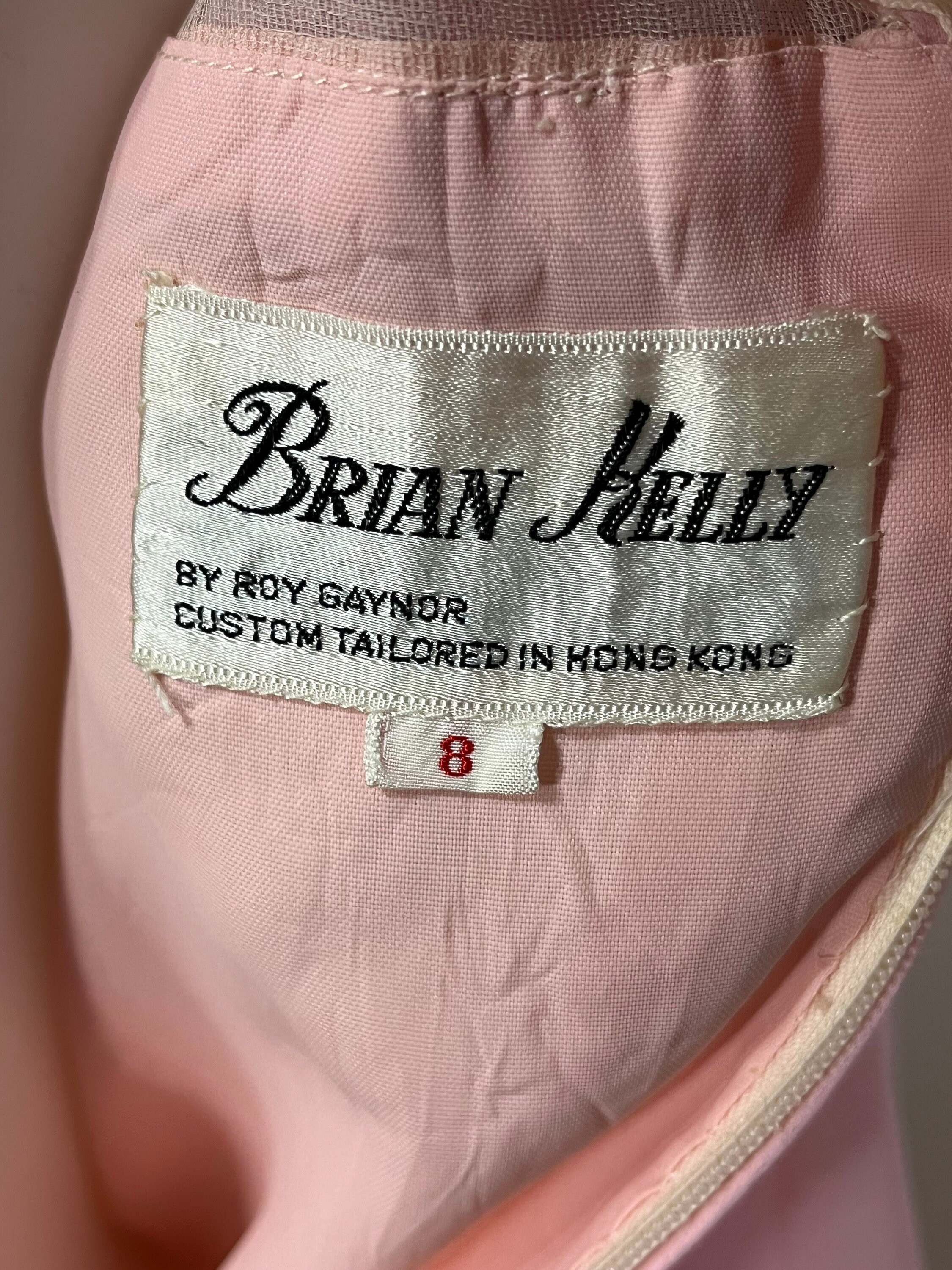 Brian Kelly by Roy Gaynor 1960's Pink Chiffon Party Dress With ...