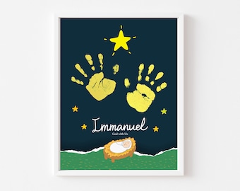 Baby Jesus Handprint Craft - Etsy