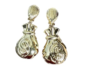 Money Bag Earrings - Etsy