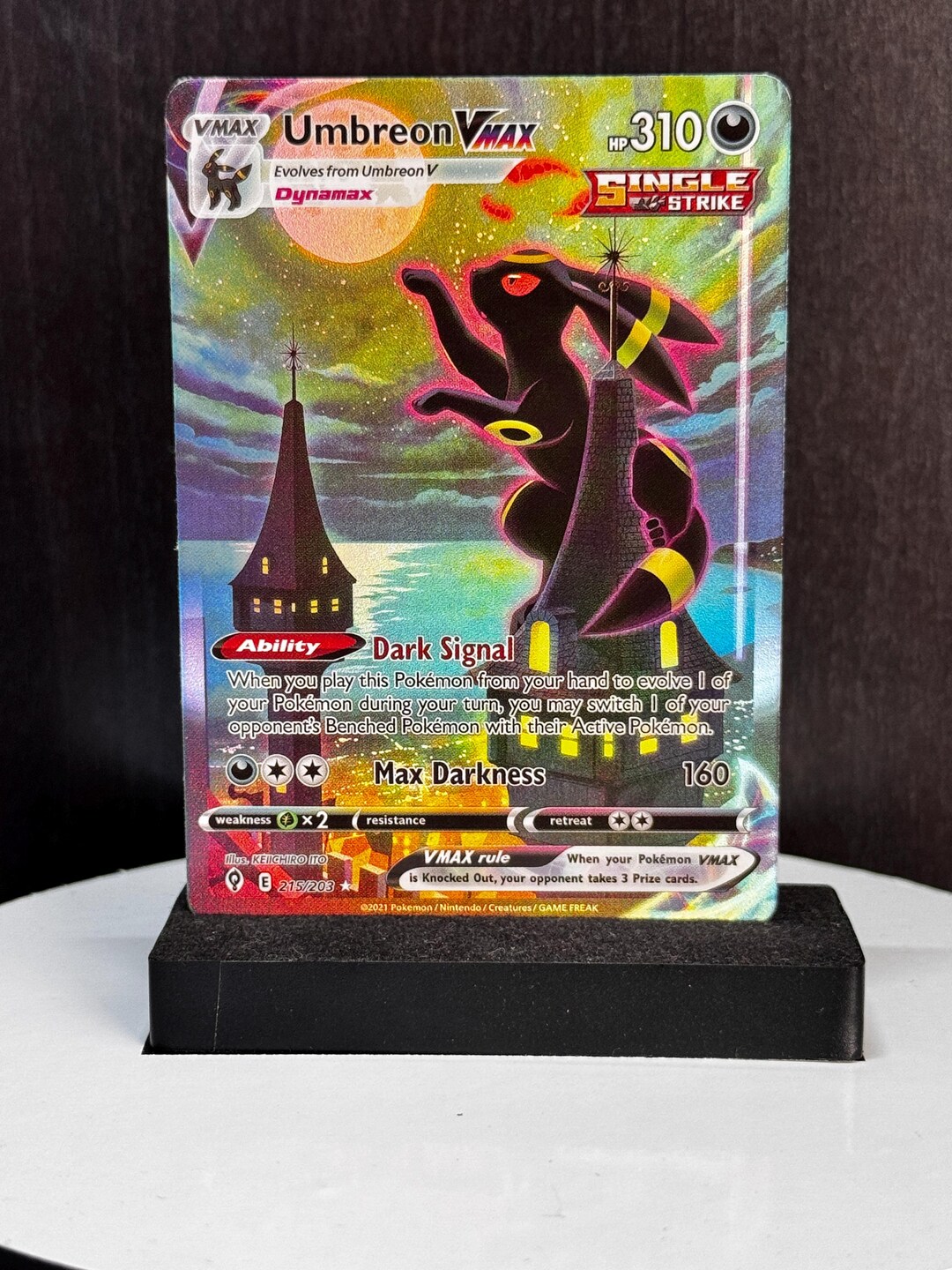 Textured ·umbreon VMAX · Evolving Skies (EVS) #215 Custom Card - Etsy