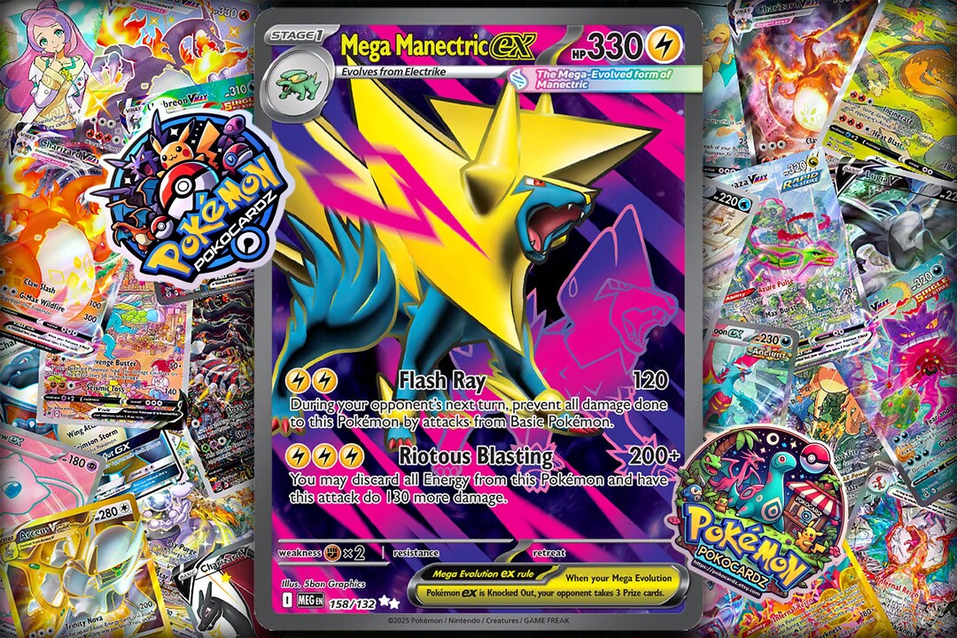Mega Manectric Ex · Mega Evolution (MEG) #158 Proxy Card - Etsy
