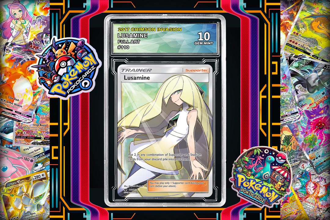 Lusamine · Crimson Invasion (CIN) #110 Proxy Card + Grading Slab ...