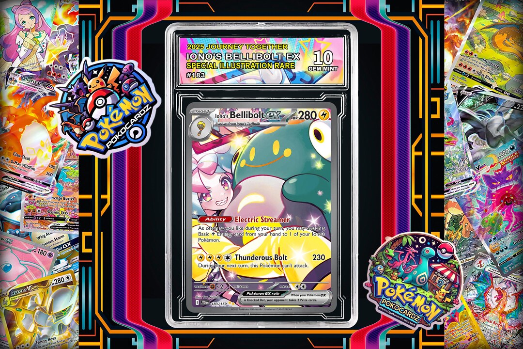 Iono’s Bellibolt Ex · Journey Together (JTG) #183 Proxy Card + Grading ...