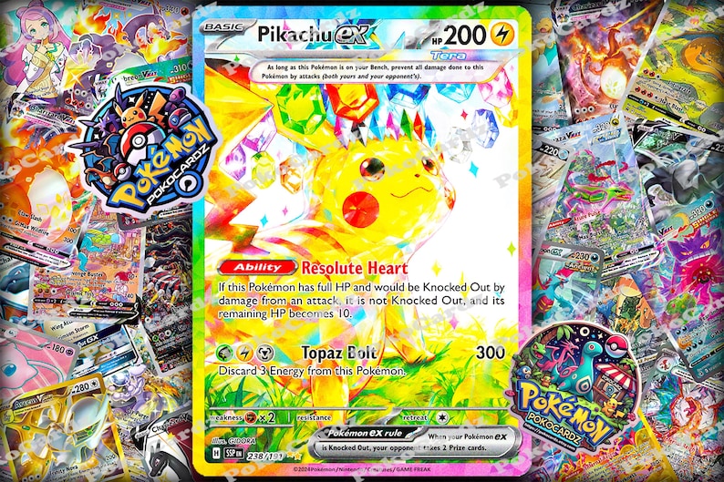 Pikachu Ex · Surging Sparks (SSP) #238 Proxy Card - Etsy Canada