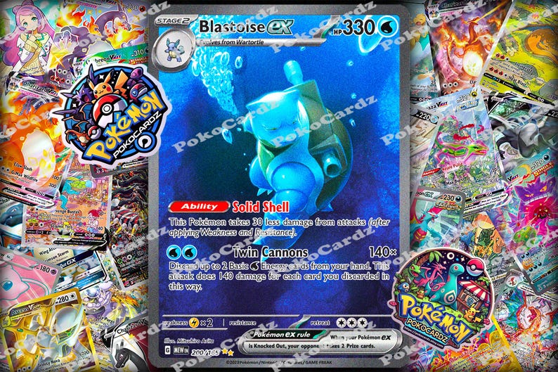 Blastoise Ex · 151 (MEW) #200 Proxy Card - Etsy