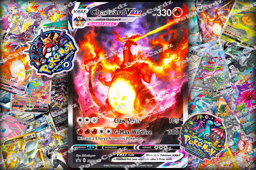 Charizard VMAX · Sword & Shield Promos #SWSH261 Proxy Card Full Holo - Etsy