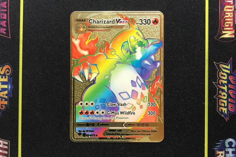 Charizard VMAX Tarjeta metálica Camino del Campeón - Etsy México
