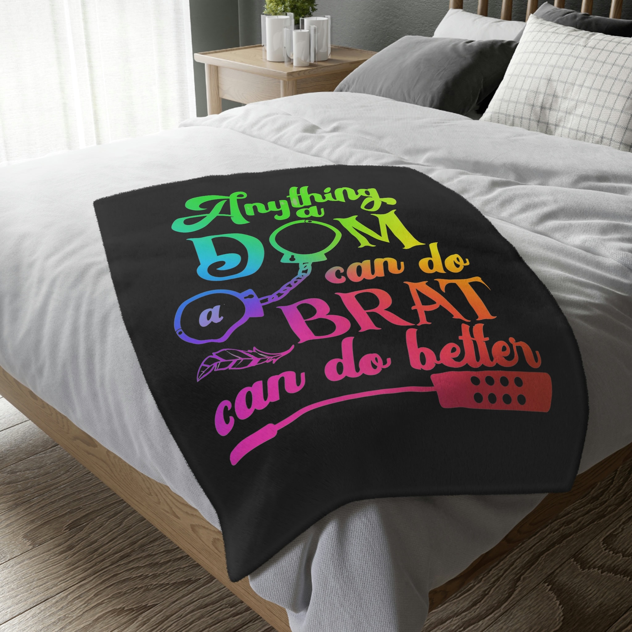 PERSONALIZED BDSM Brat Aftercare Velveteen Minky Blanket two-sided ...