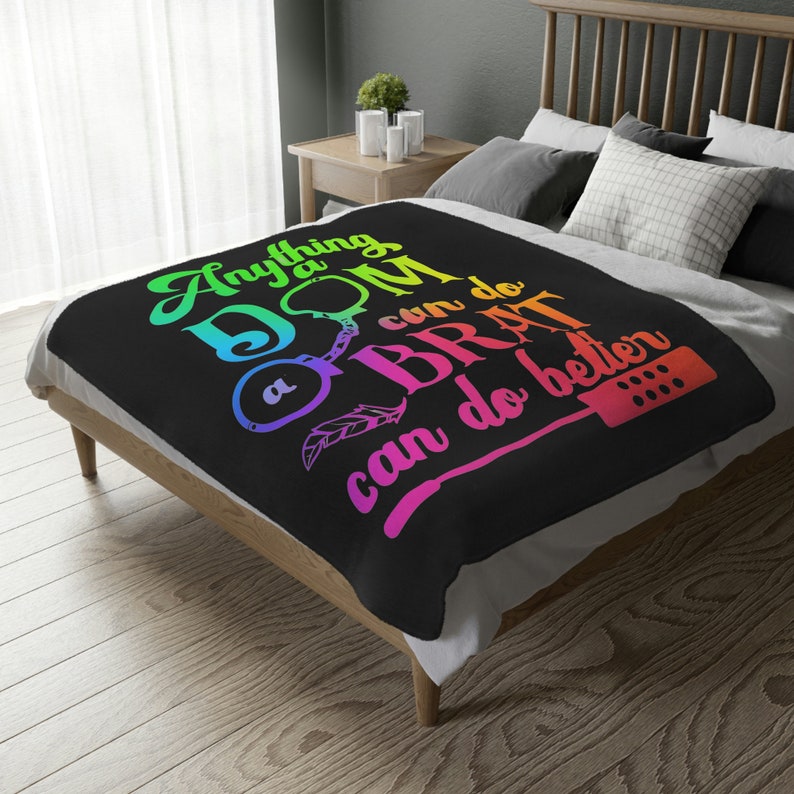 PERSONALIZED BDSM Brat Aftercare Velveteen Minky Blanket two-sided ...