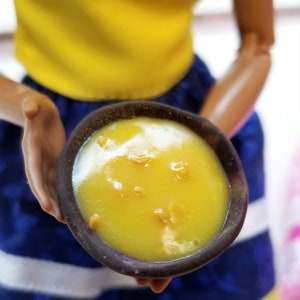 Sofkee Bowl and Spoon Set Clay Doll Food Accessory 1/6 Scale - Etsy