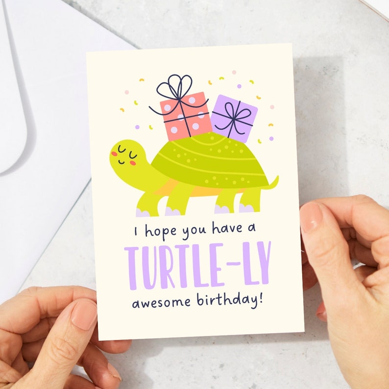 Turtle Printable Birthday Card | Instant Download | Funny Turtle ...