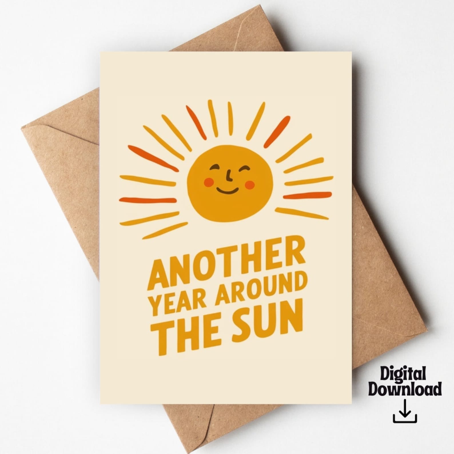 Another Year Around the Sun Birthday Card | Sun Happy Birthday | Sun ...