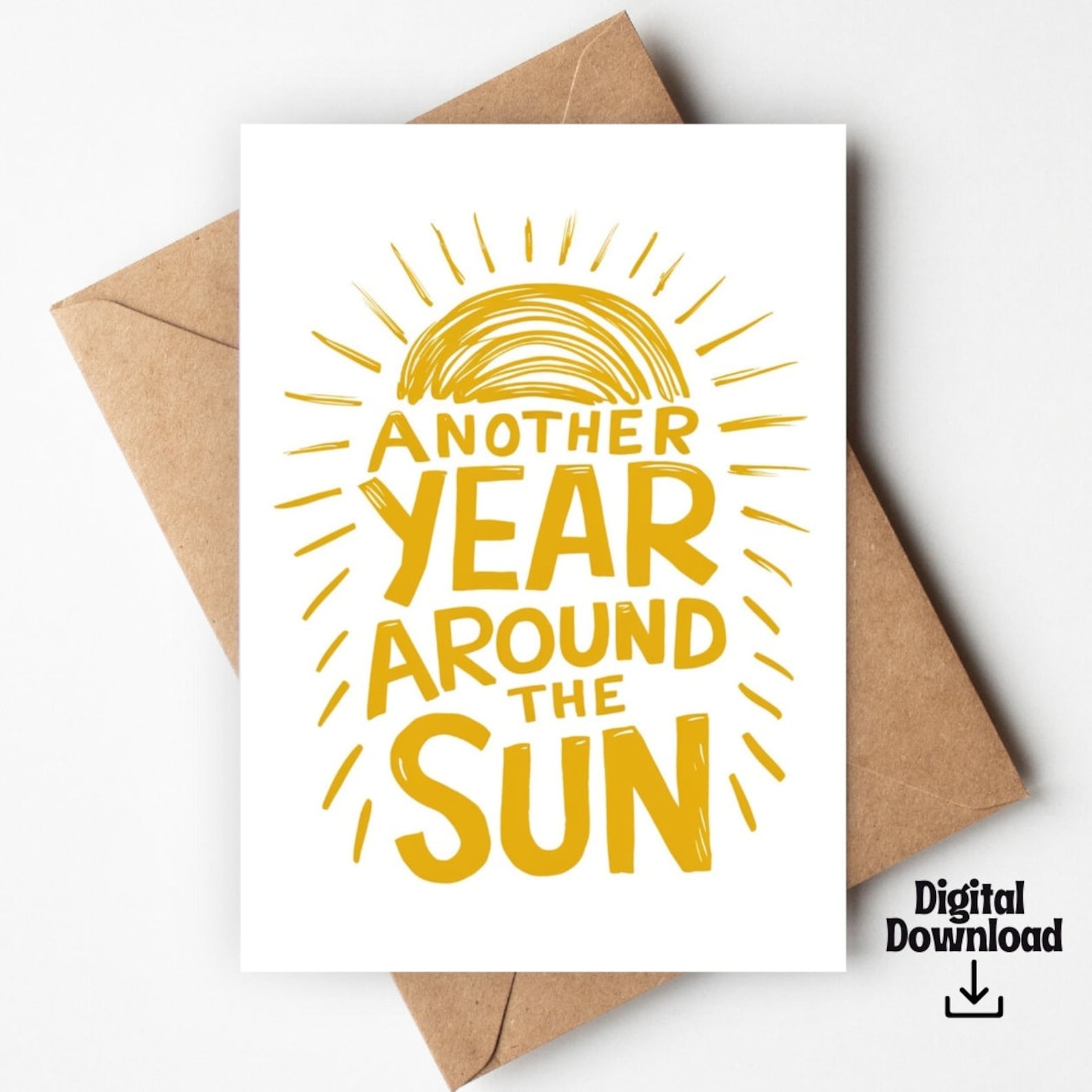 Another Year Around the Sun Birthday Card | Sun Greeting Card ...