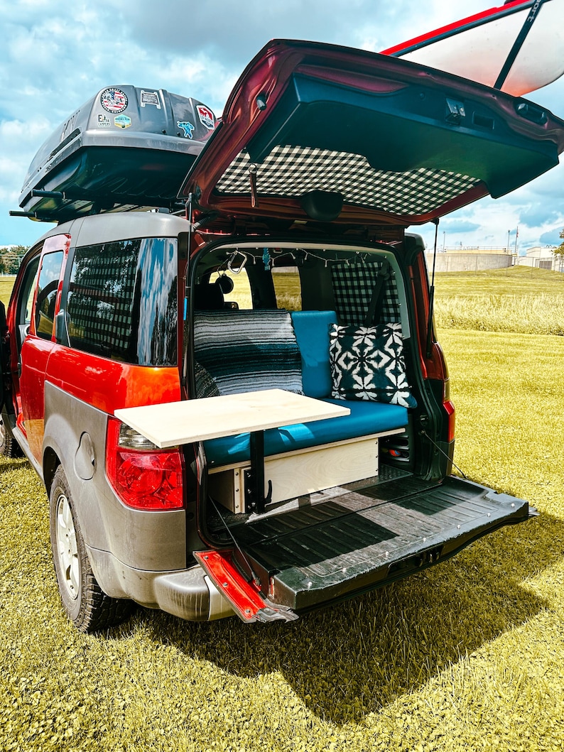 Element Camper Folding Bed, Honda Element Bench, Opt Swing Out Tables ...