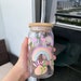 Flower Rainbow Design Glass Tumbler Can Beer Can Iced Coffee - Etsy