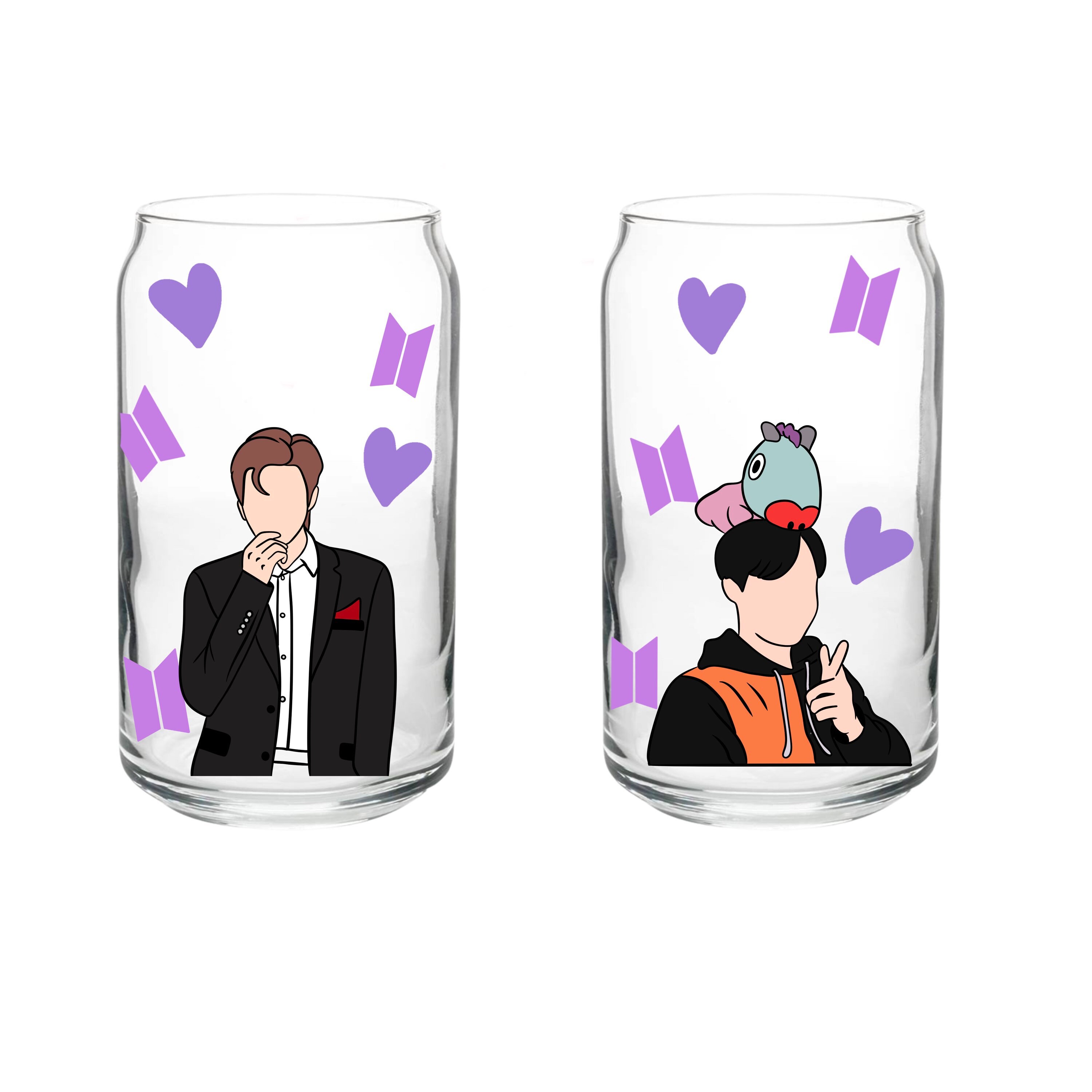 Bts Custom Fan Art Design Armys Gift Bias BTS Glass Beer Can ...
