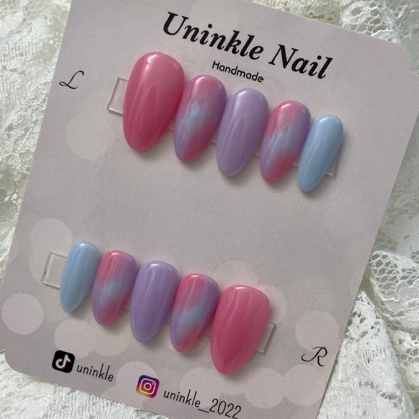 Cotton Candy Nails Etsy