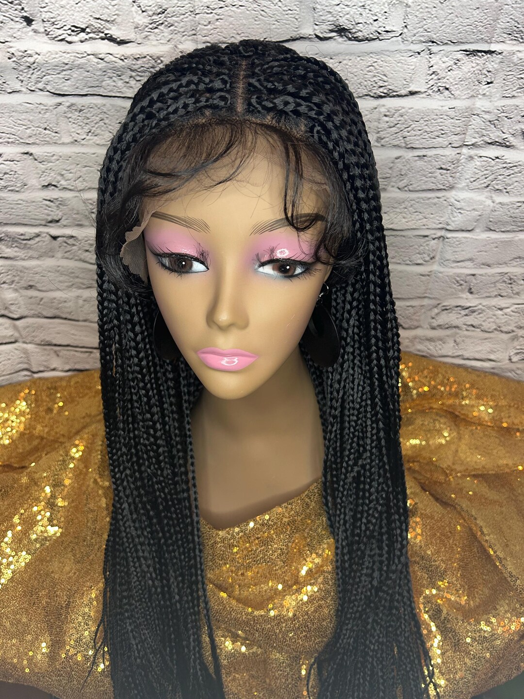 30" FULL LACE Box Braid Lace Front Braided Wig Long With Baby Hair - Etsy