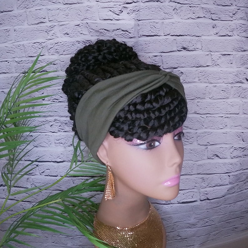 Passion Twist Headband Wig: Updo Bun, Braid Wig for Black Women - Etsy
