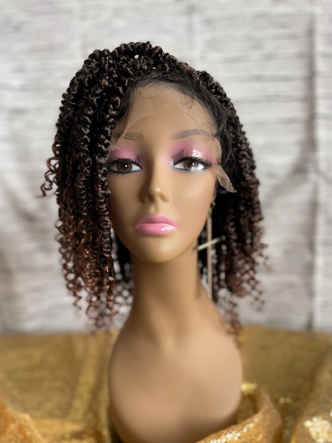 14” Bomb Twist Goddess Passion Twist Lightweight Lace Front Wigs Braid ...
