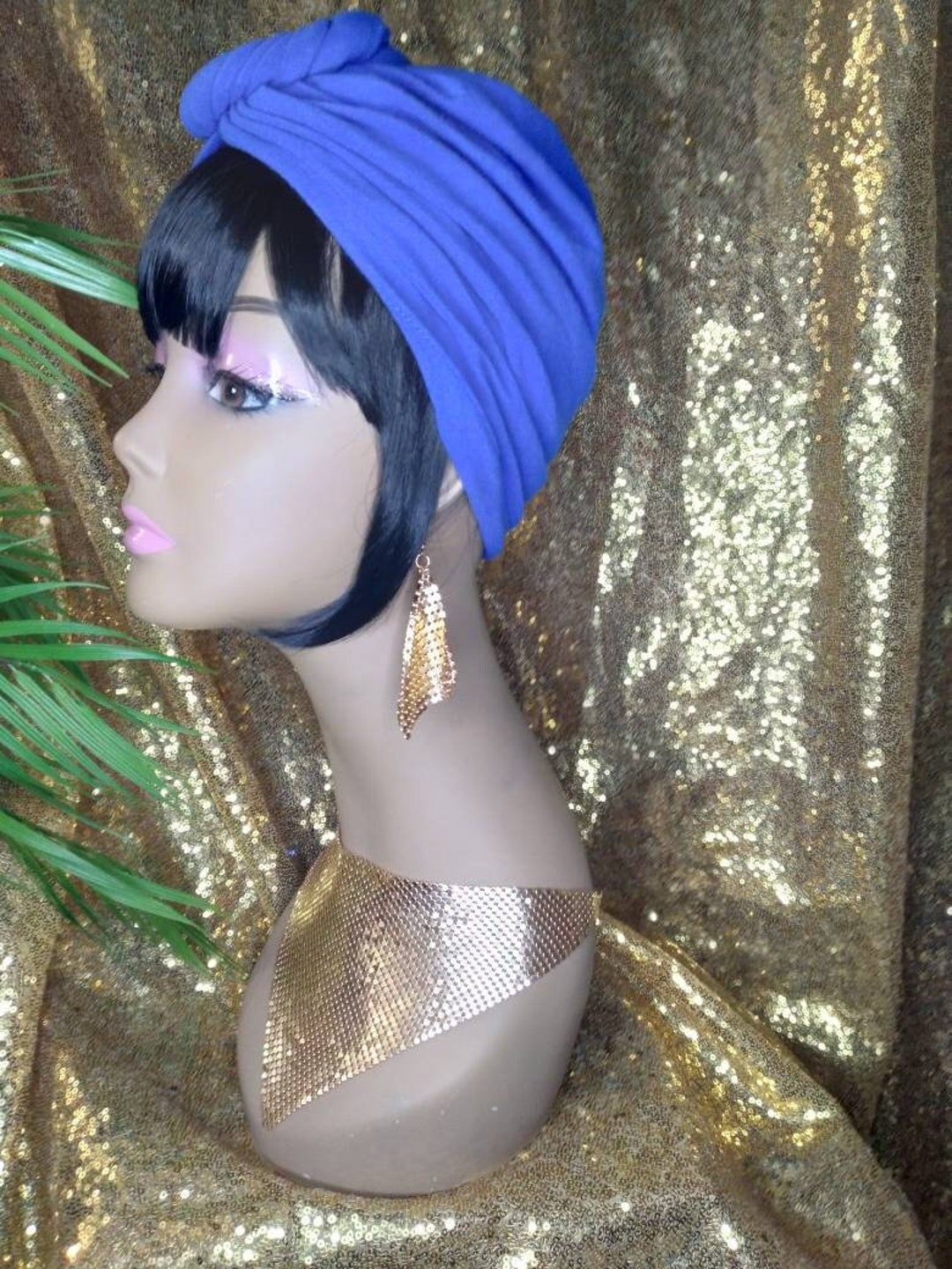 Turban Wig Headband Wig Pretied Turban for Women Turban With Bangs ...