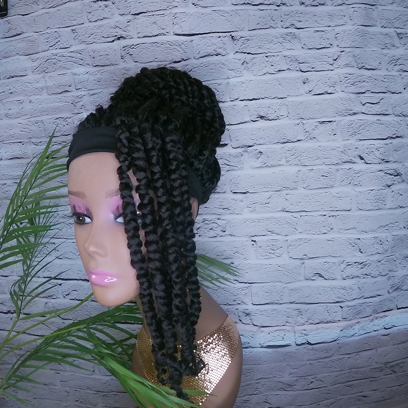 Passion Twist Headband Wig Bun Wig Updo Wig Ponytail Wigs - Etsy
