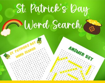 St Patrick's Day Word Search Game Printable Patricks Day - Etsy