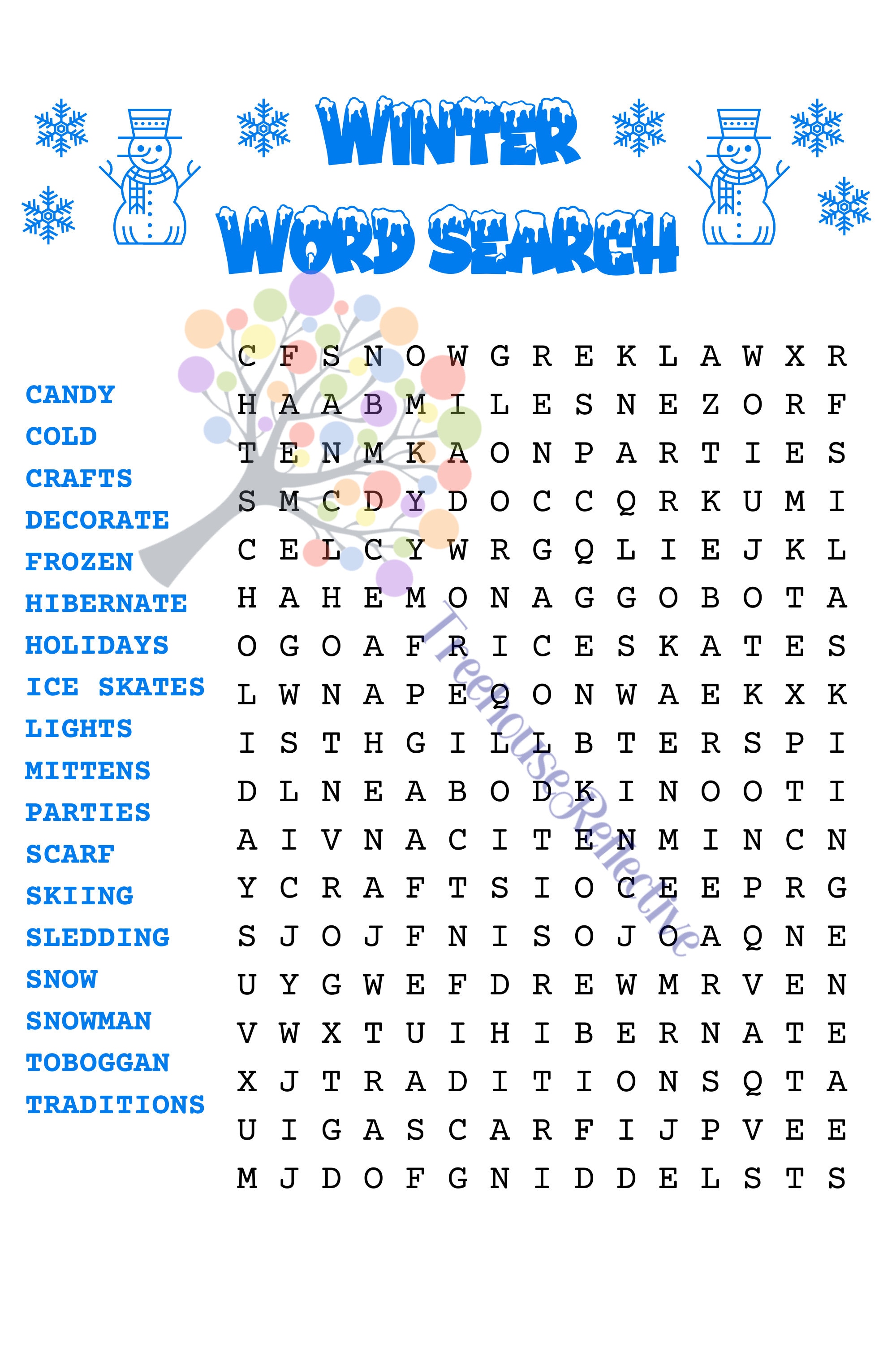 Seasons Word Search Puzzle Printable Pack - Etsy