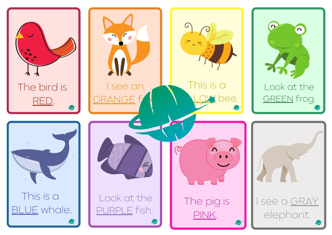 Colors and Animals, English Vocabulary, Printable Flashcards, English ...