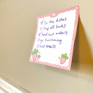 Strawberry Sticky Notes | Kawaii/cute Aesthetic | Stationery Memo Pad ...