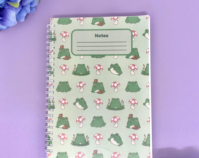 Cute/kawaii Aesthetic Frogs and Mushrooms Notebook | 200 Pages | Lined ...