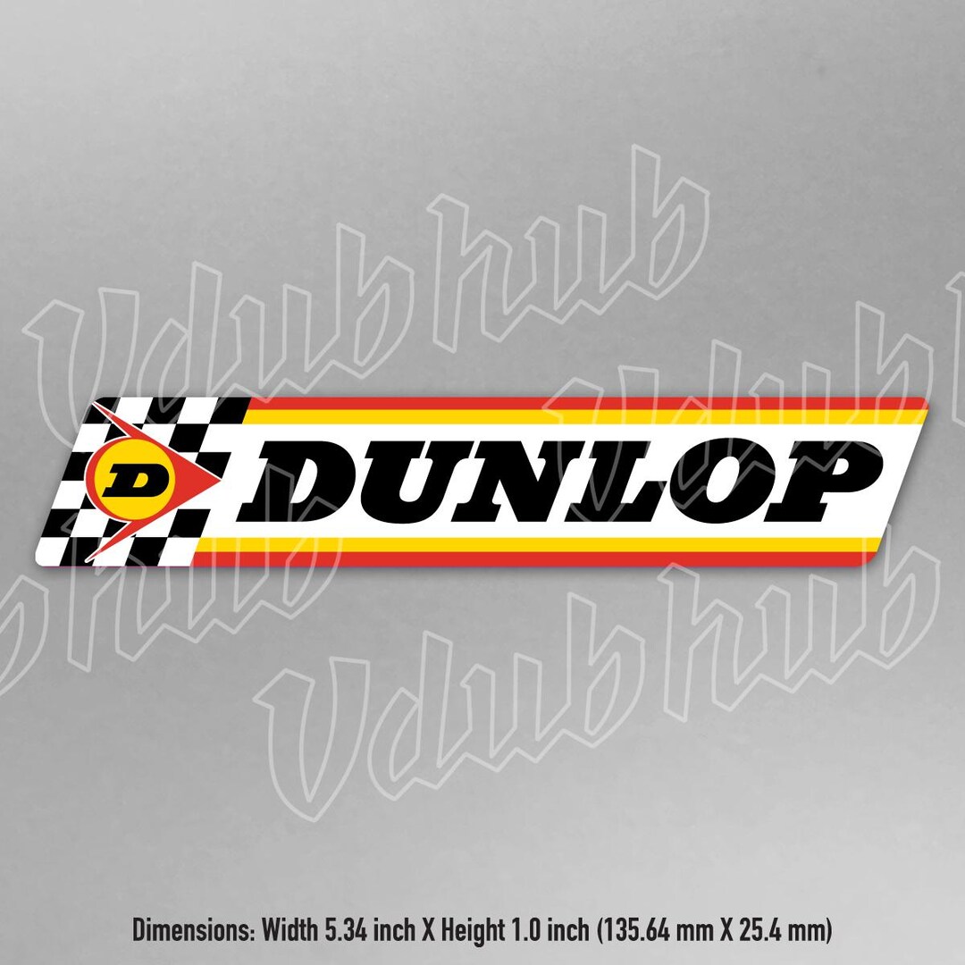 Dunlop Tires Tyres Vinyl Sticker 1950-1970 Version for Classic Cars and ...