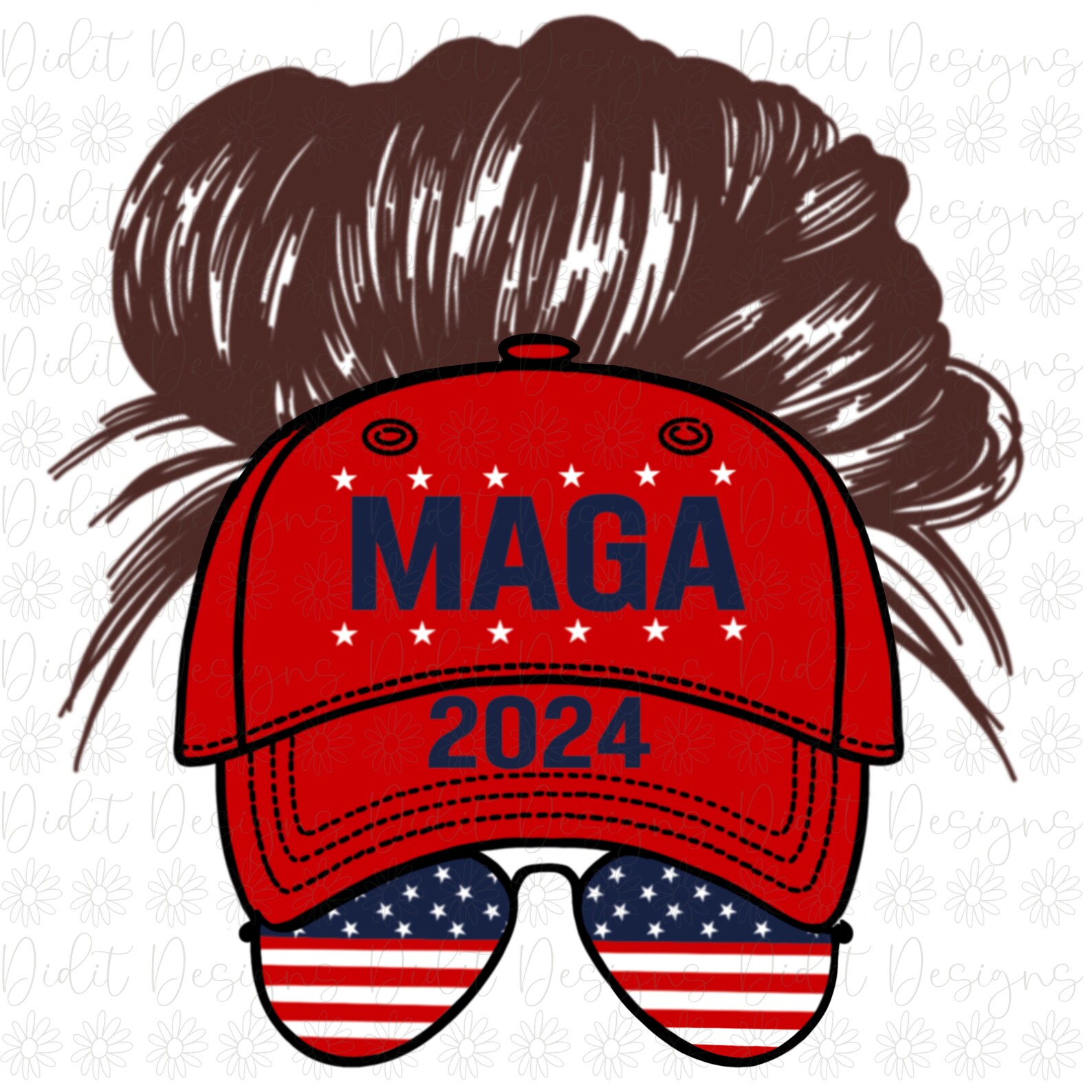 Trump 2024 Png. MAGA Png. Patriotic Png. Messy Bun Cap Png - Etsy