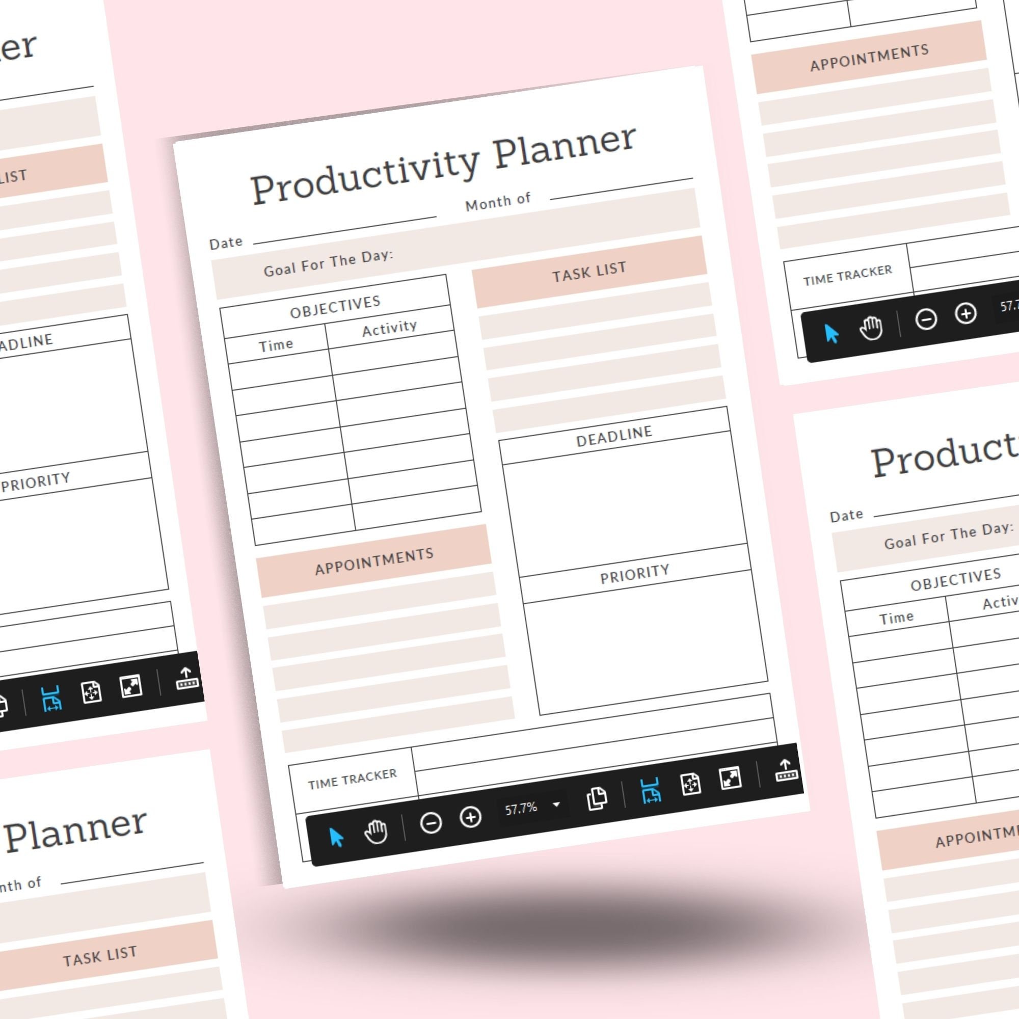 Fillable Planner Print | the Daily Productivity Planner Print Digital ...