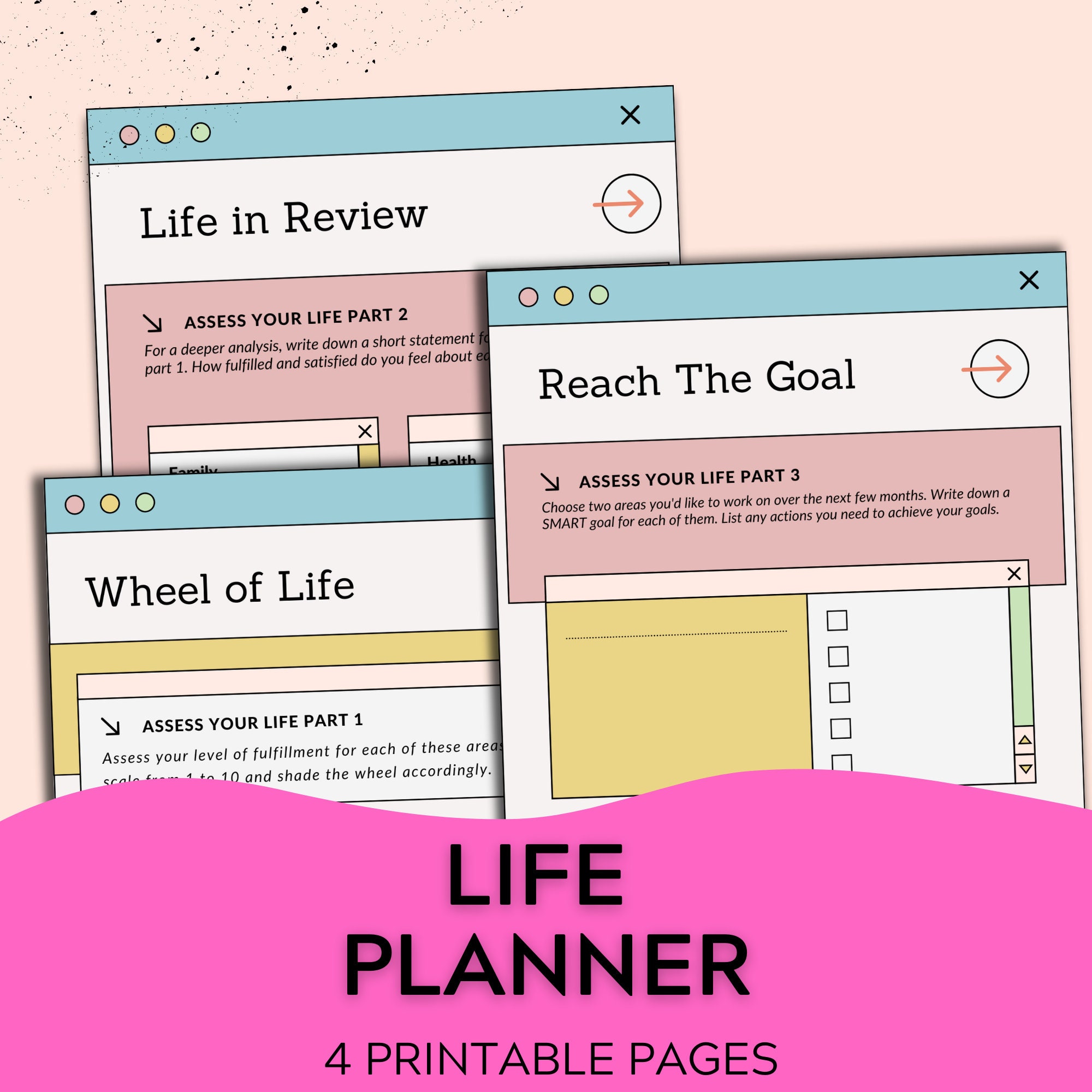 Life Planner Journal Digital Download Habit Tracker and Life Hacking ...