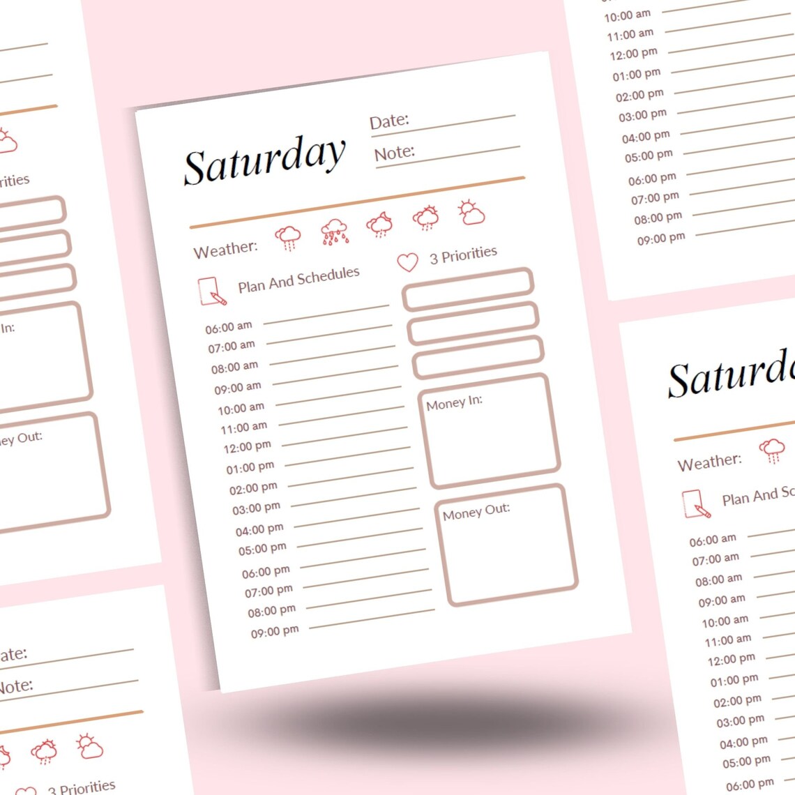 Editable Daily Routine Planner | Daily Planner Aesthetic Task Schedule ...