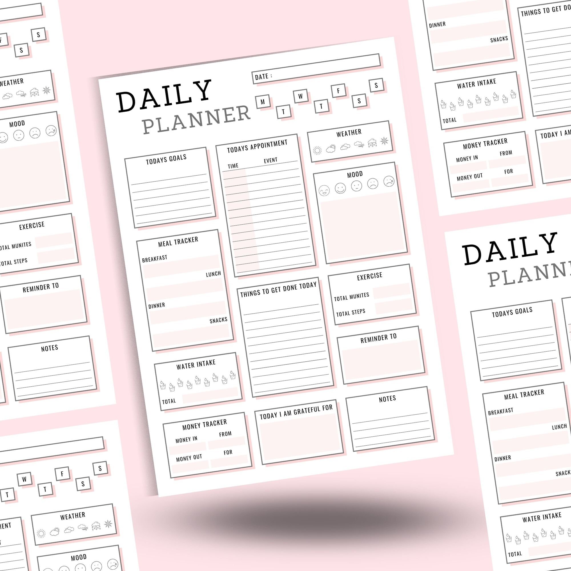 Fillable Daily Planner Hourly Printable | Editable Daily Planner ...
