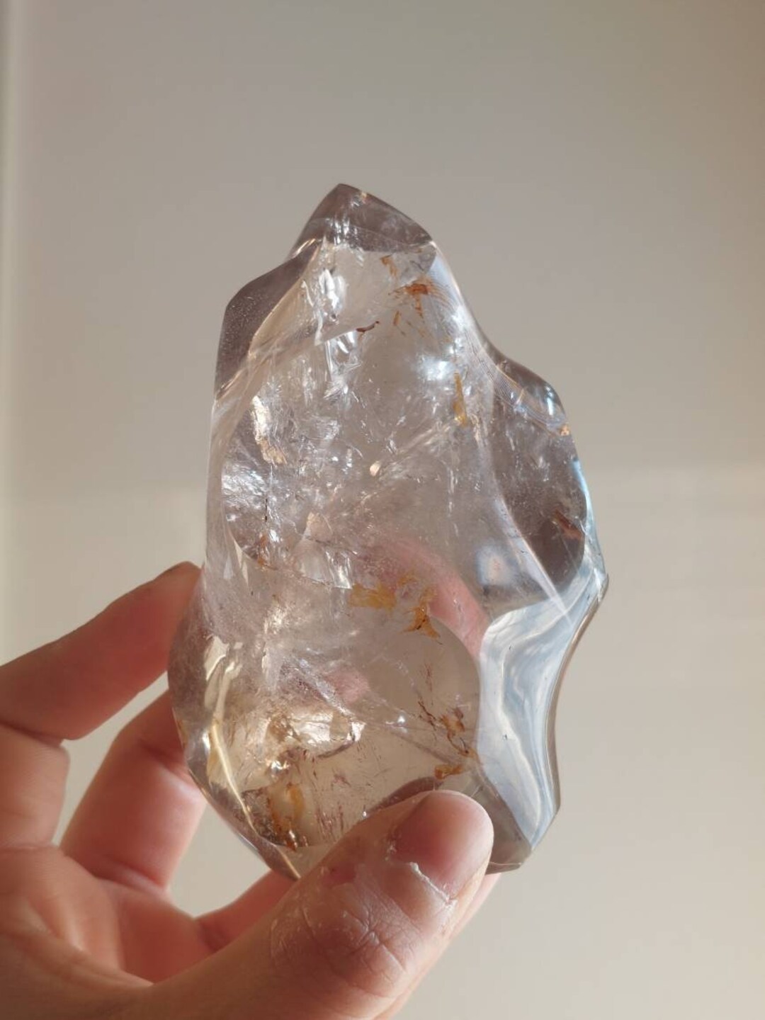 SQ1 Stunning Smoky Quartz Flame Tower Carving With Natural Inclusions ...