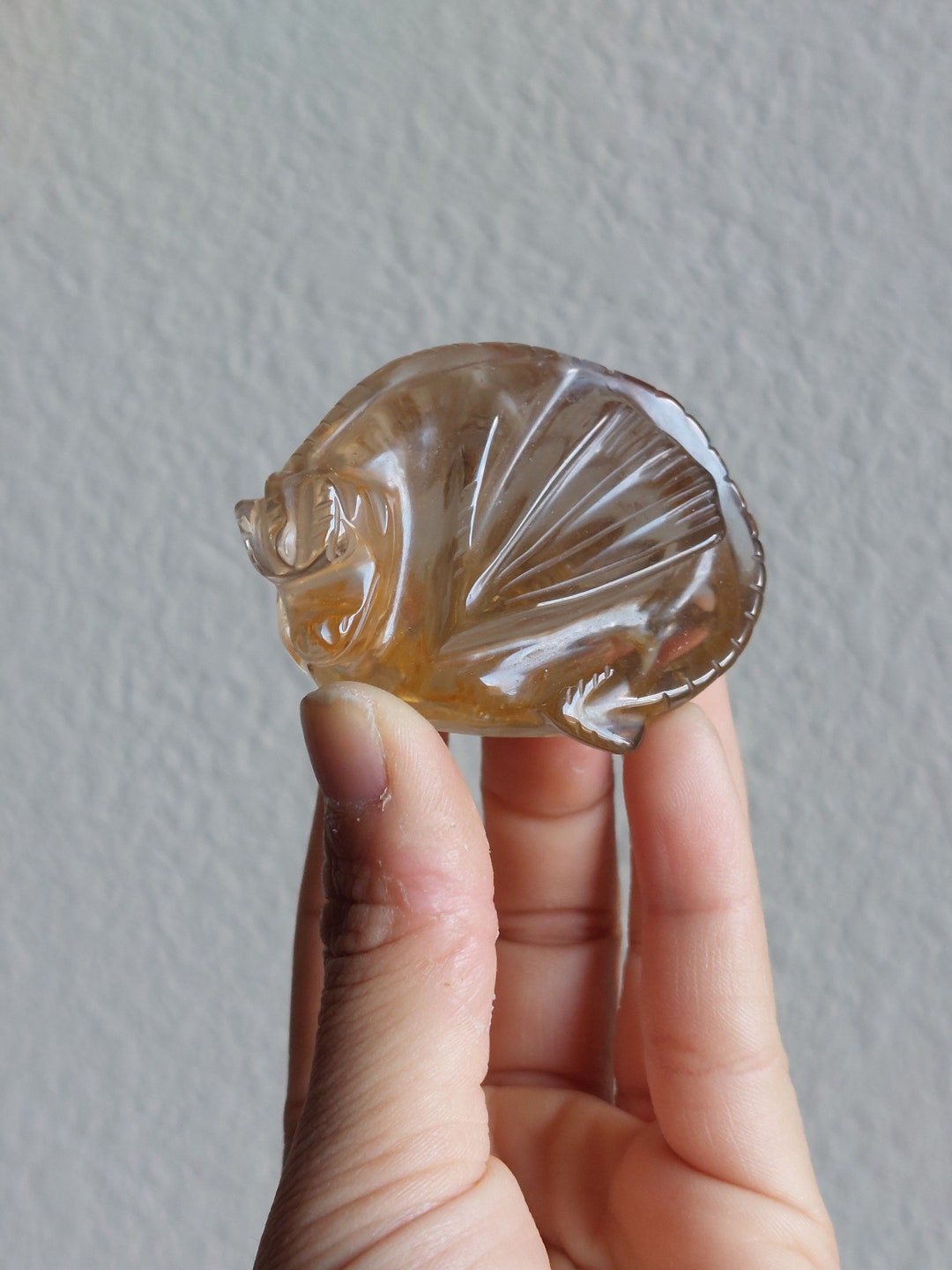 Sleeping Dragon Master Carved Carving Smoky Quartz With Golden Healer ...