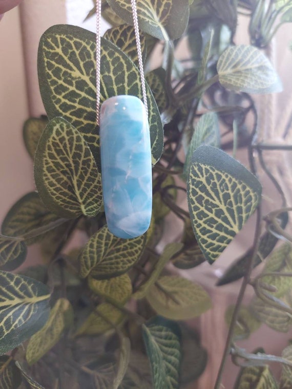 Rare Red Larimar Healing Crystal Pendant Necklace - Gem