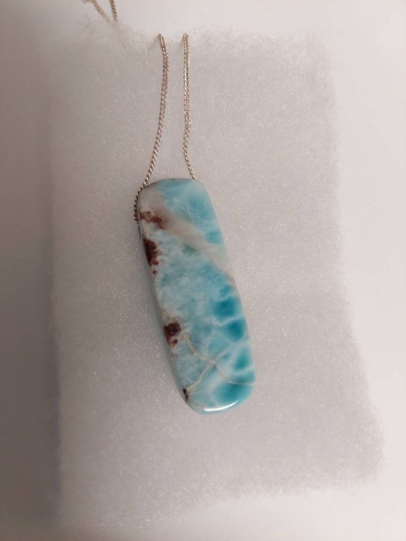 Rare Red Larimar Healing Crystal Pendant Necklace - Gem