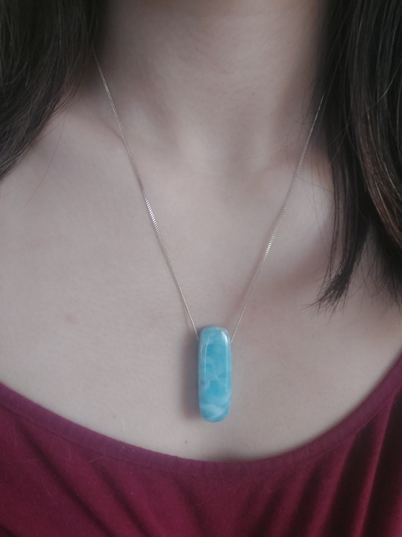 Rare Red Larimar Healing Crystal Pendant Necklace - Gem