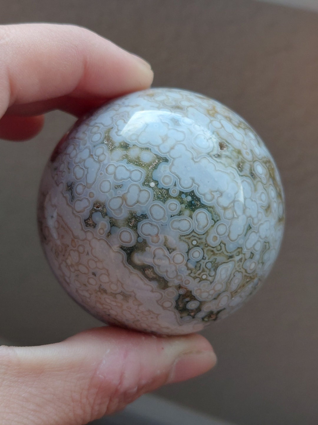8th Vein Ocean Jasper Sphere, Druzy Pockets, Rare Collector Stone - Etsy