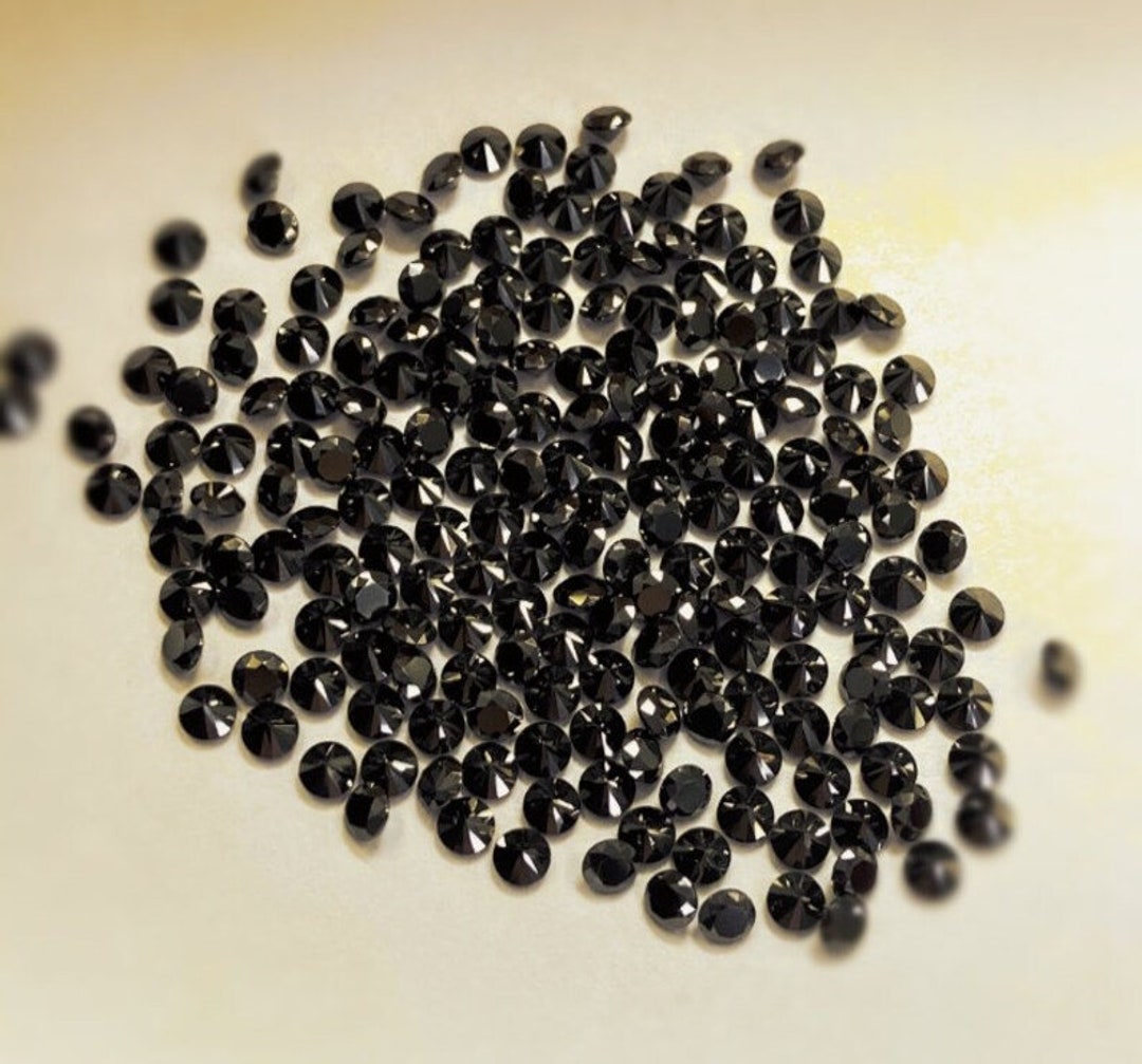 250 Psc, Black Mele Diamond Round Cut, VVS1 Diamond Stone Loose ...