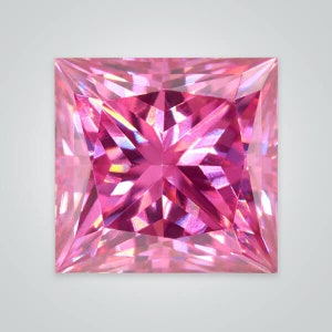 Pink Color Square Diamond , Pink Princes Cut Diamond, VVS1 Lab-grown ...