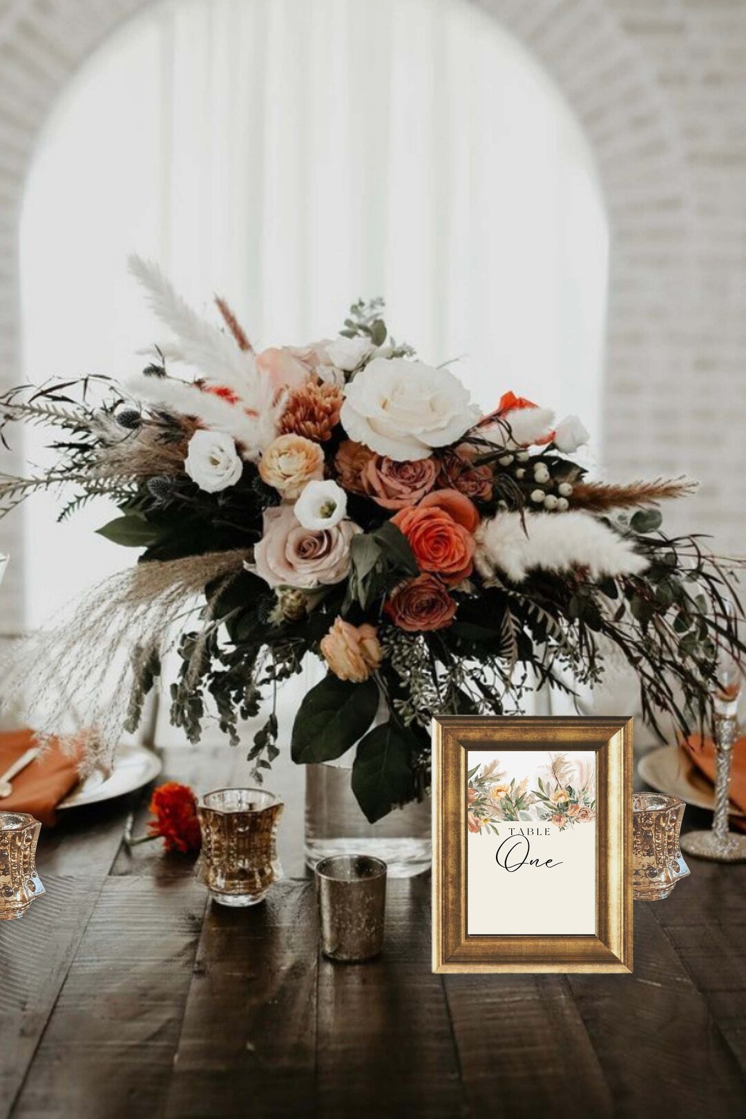 Fay Wedding Table Numbers 1-20 | Floral Table Numbers | Terracotta ...